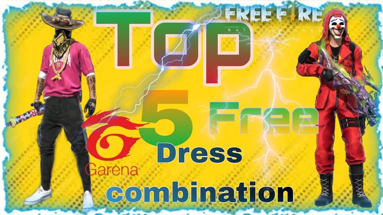 🥰Top 5 best combination Free Fire || No top up dress combination in ...