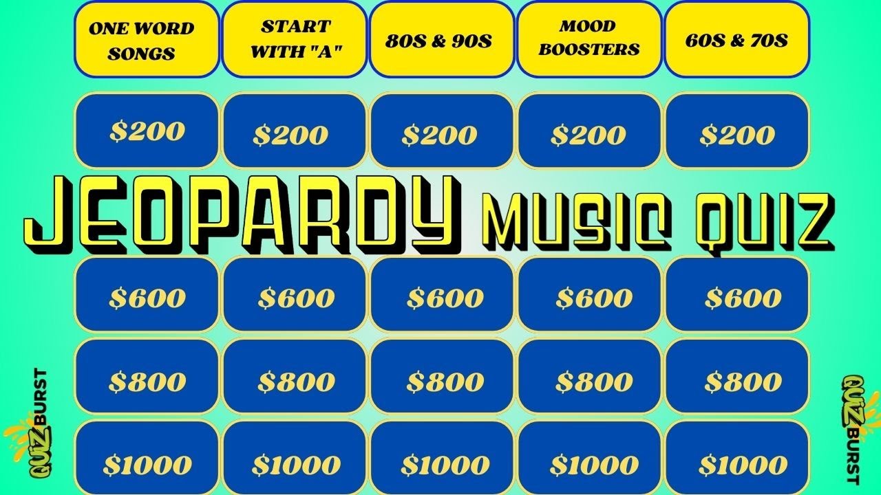 CAN YOU GUESS THE SONG JEOPARDY STYLE MUSIC QUIZ? - YouTube