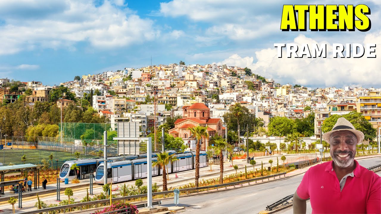 Athens Tram Journey - Taking A Scenic Coastal Ride On The T7 Tram - YouTube