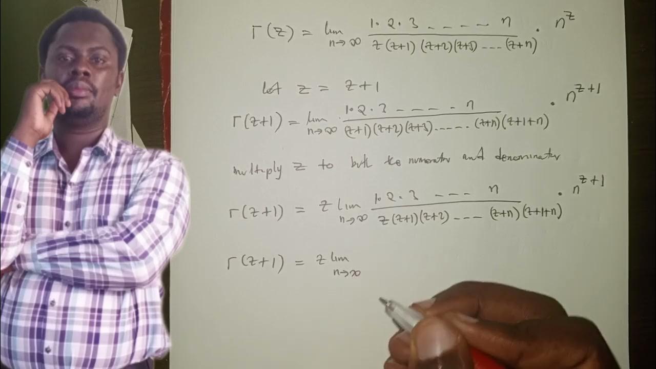 gamma(Z + 1) = Z•gamma(Z) [proof by Euler's definition] - YouTube