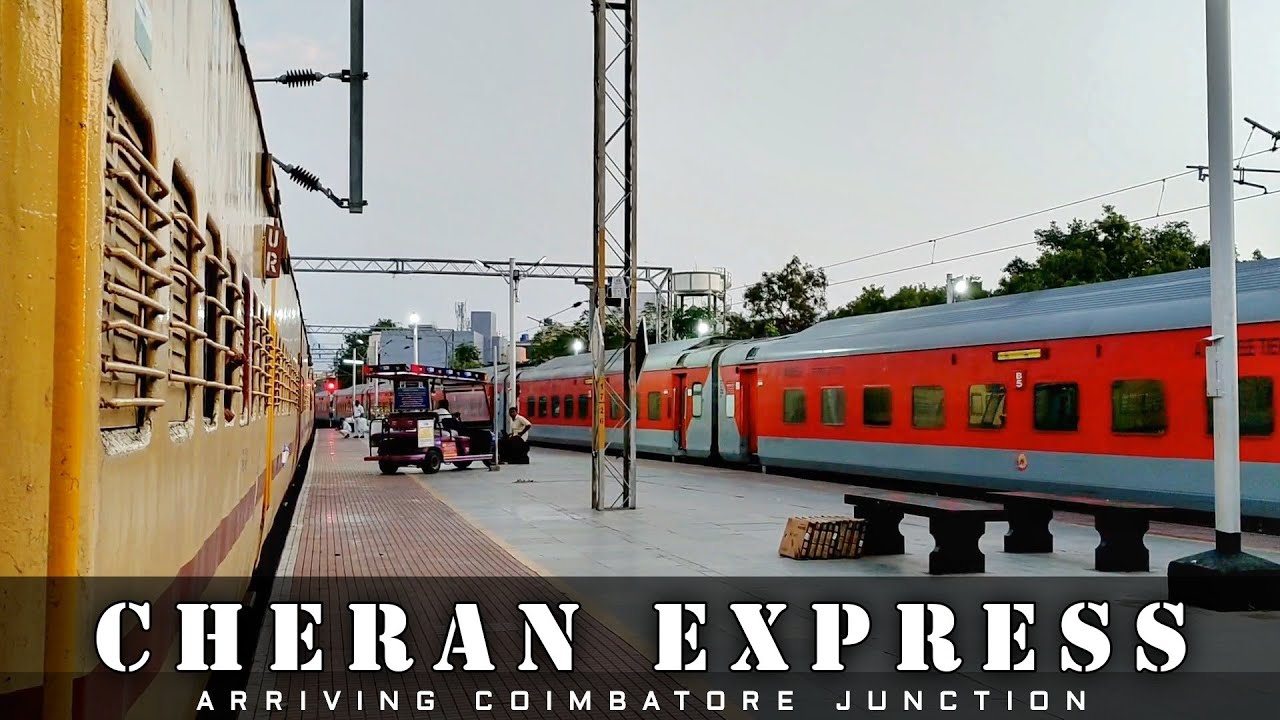 Cheran Express Arriving Coimbatore Junction | Front Pantograph Raised ...