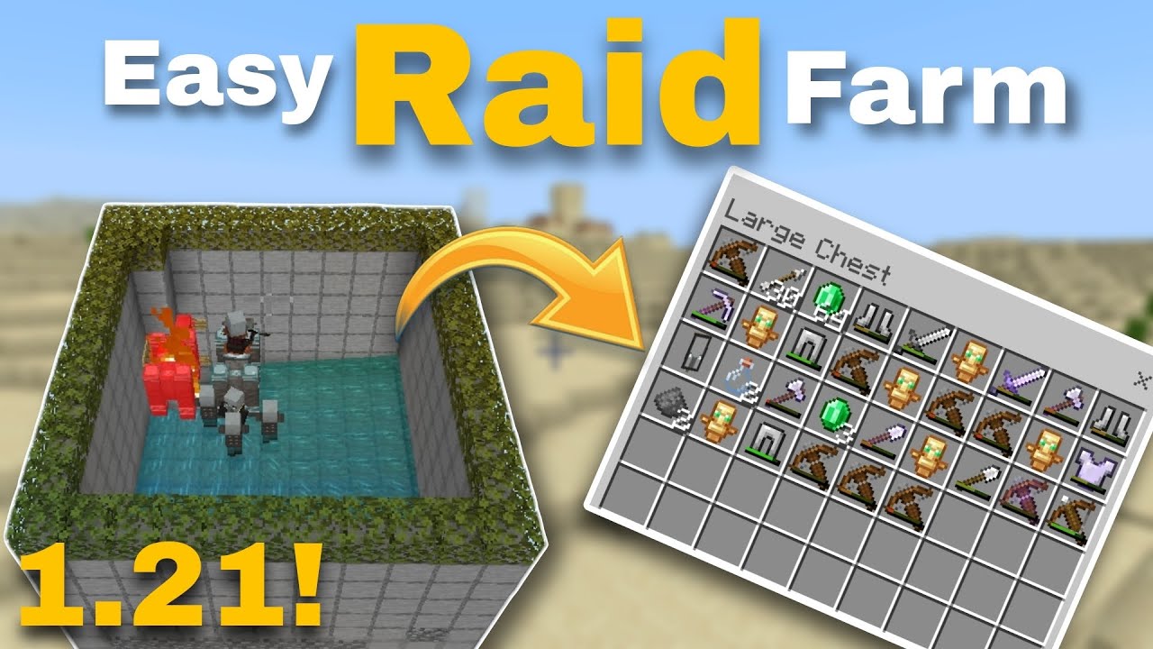 Raid Farm Minecraft Bedrock 1.21 Tutorial! (MCPE/Xbox/PS4/Nintendo ...