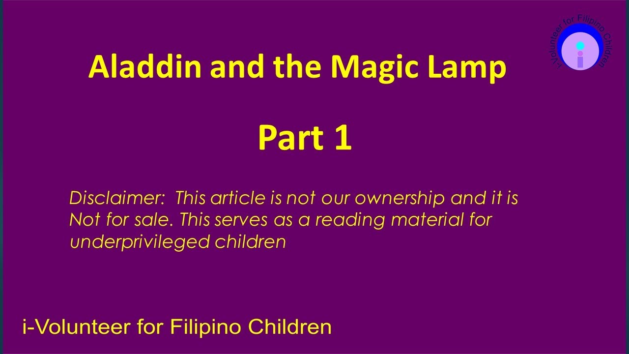 aladdin and the magic lamp - Part 1| reading English for young learners ...