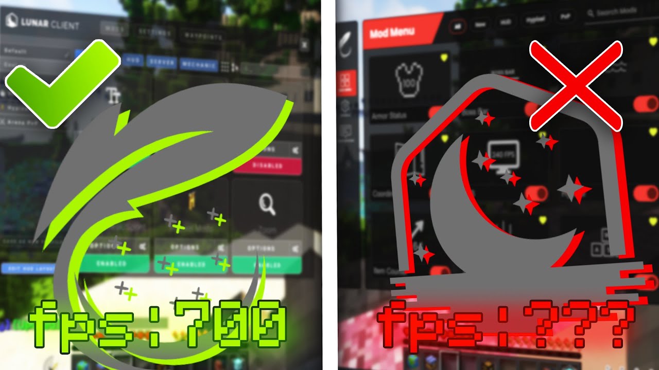 Feather vs Lunar Client, Lunar c'est fini ?! 🤔 (Fps comparaison, mon ...
