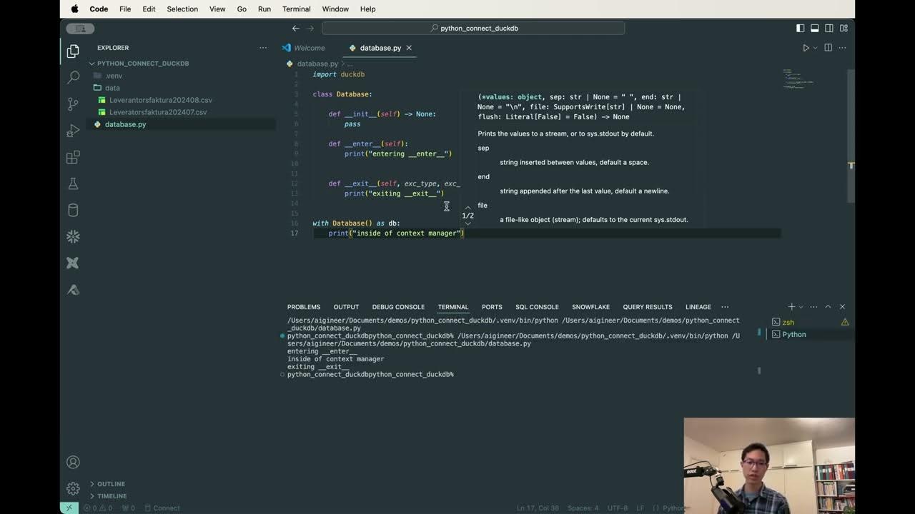 Connecting duckdb with Python part 1 (coding) - YouTube