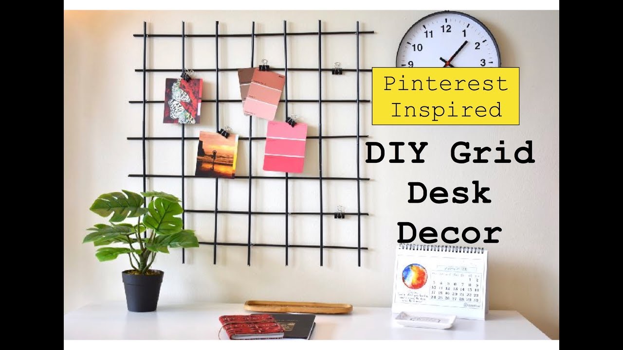 DIY Grid Desk Decor | Desk Organization Idea - YouTube