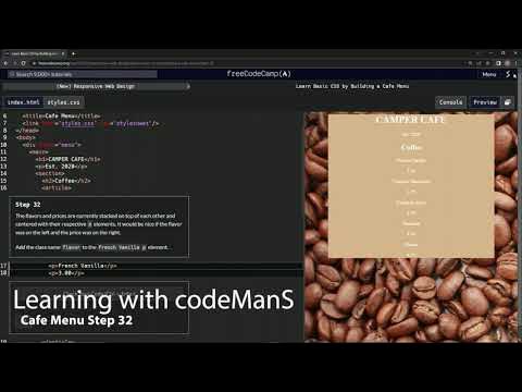 Learn Basic CSS by Building a Cafe Menu - Step 32 - YouTube