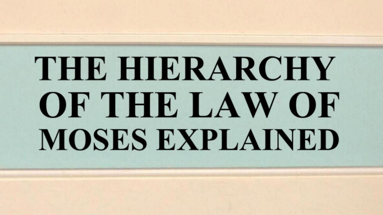 THE HIERARCHY OF THE LAW OF MOSES EXPLAINED - YouTube