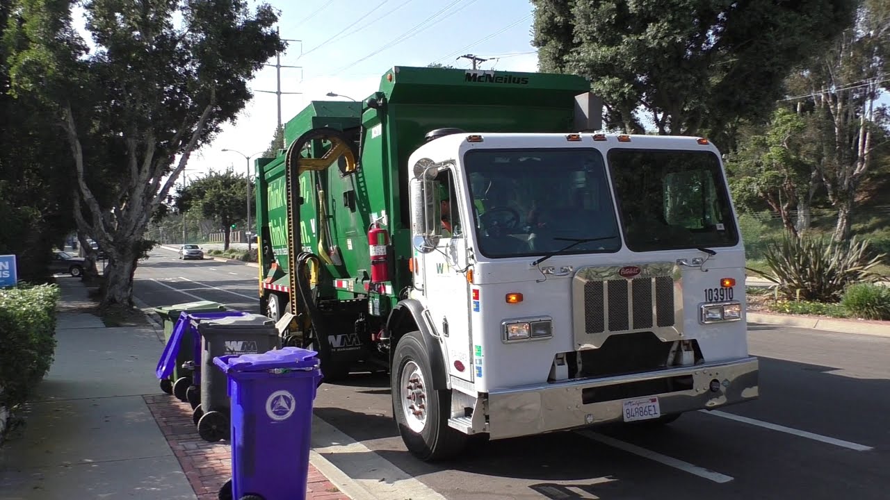 WM Peterbilt McNeilus ZR in Manhattan Beach (Part 2) - YouTube