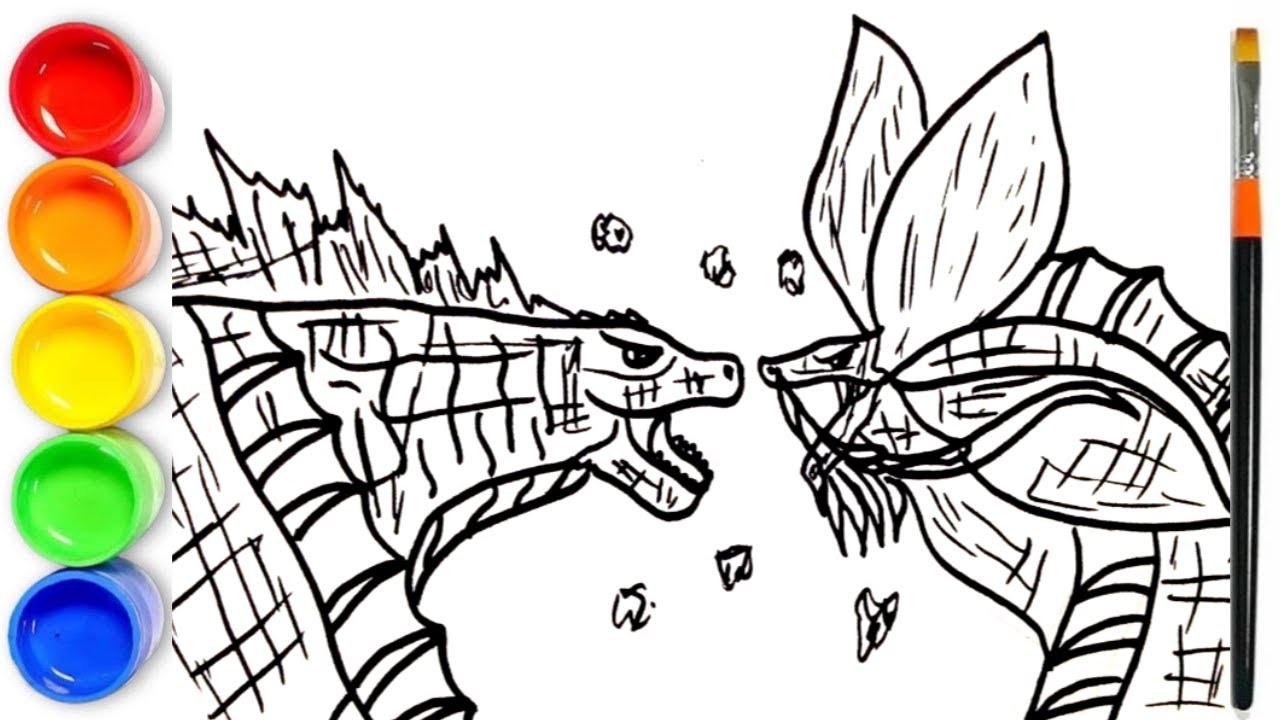 Drawing Godzilla x Kong the New Empire | How to draw Godzilla vs Tiamat ...