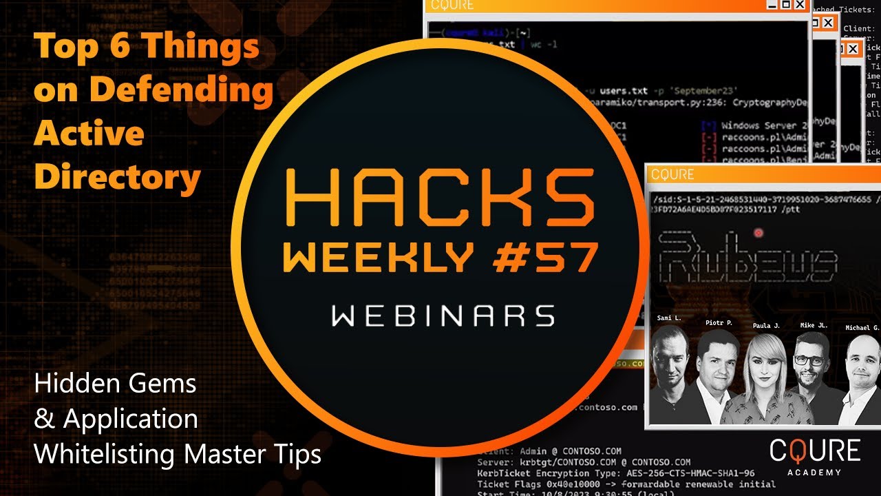 Hacks Weekly #57 Webinars: Top 6 Things on Defending Active Directory ...