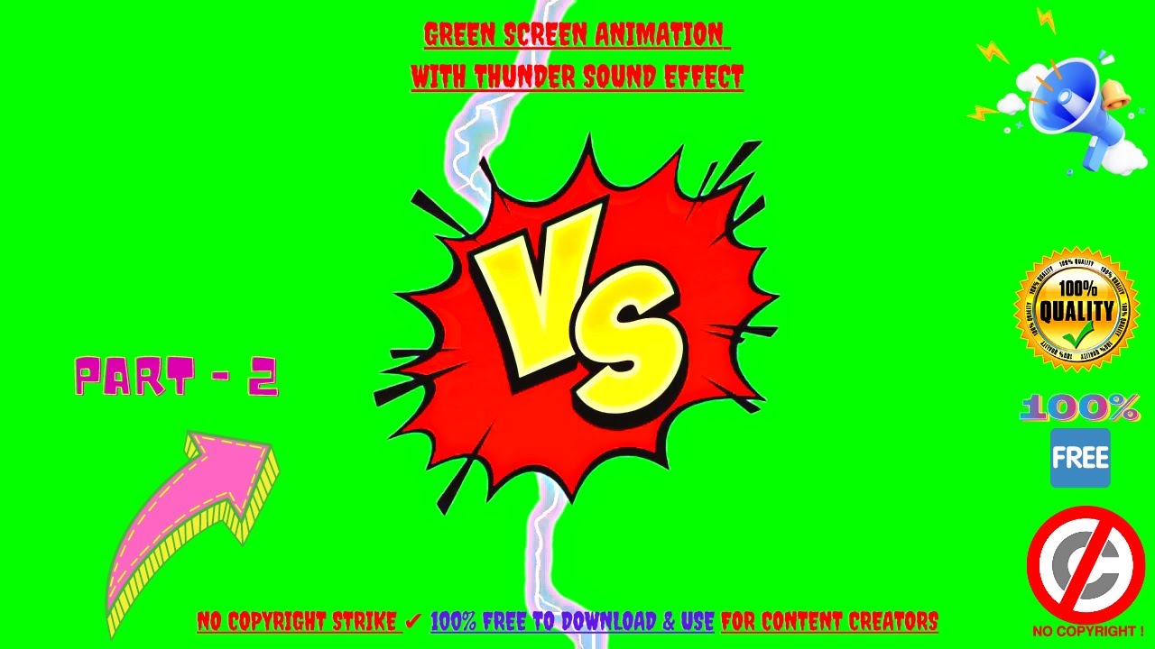 Versus(V/S)💥Animation Green Screen With Boxing Bell Sound Effect🔊No ...