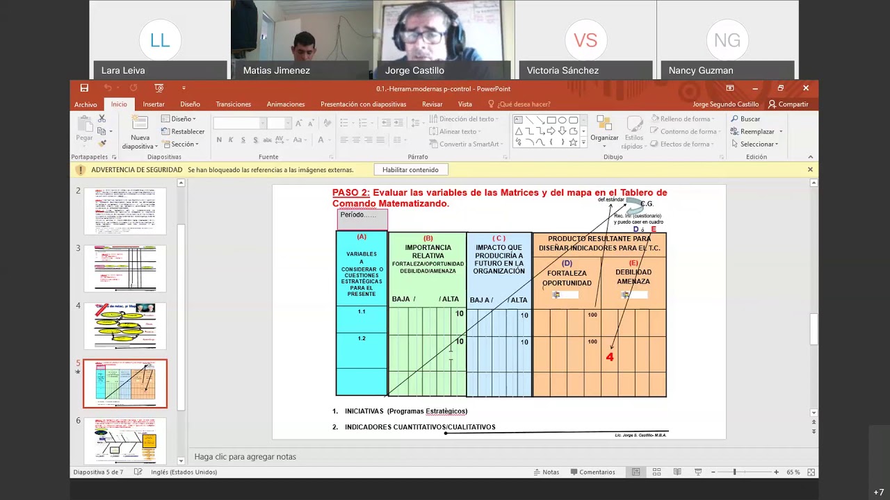 Práctica de Control a través Matrices, Tableros, Modelo de Ishikawa y Tablero de Comando ...