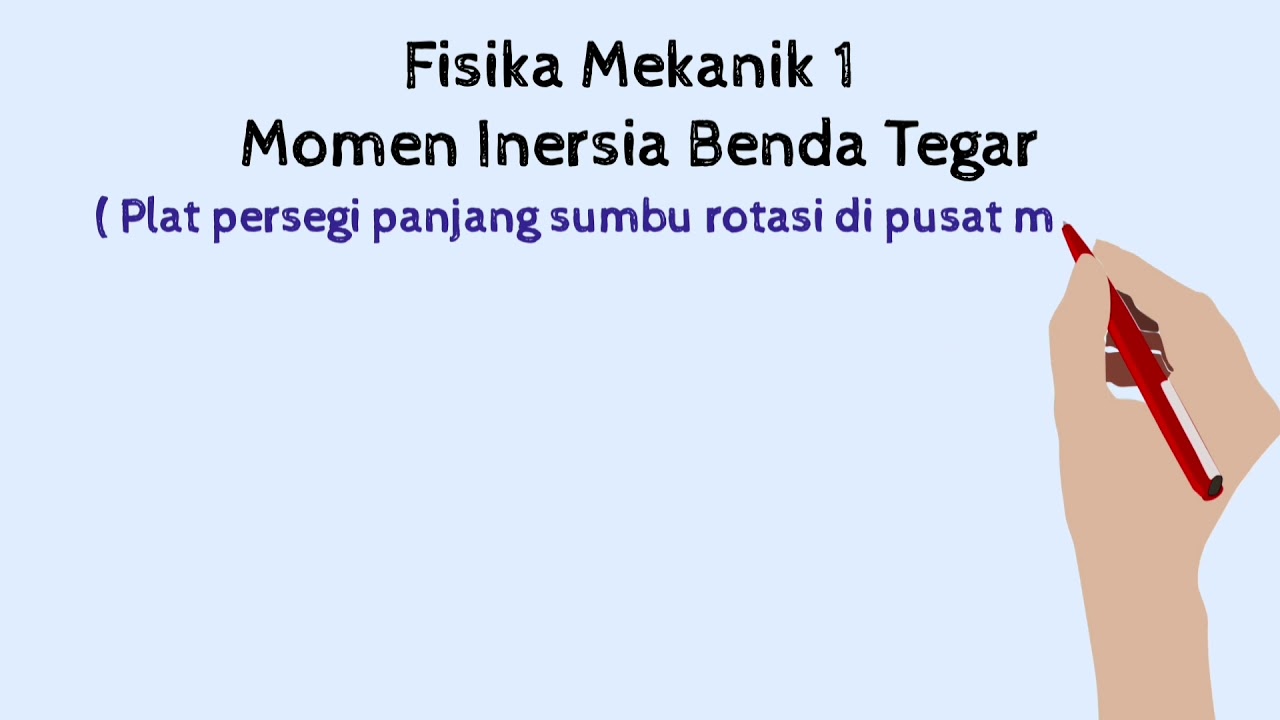 Momen Inersia Benda Tegar ( Plat persegi panjang sumbu rotasi di pusat ...