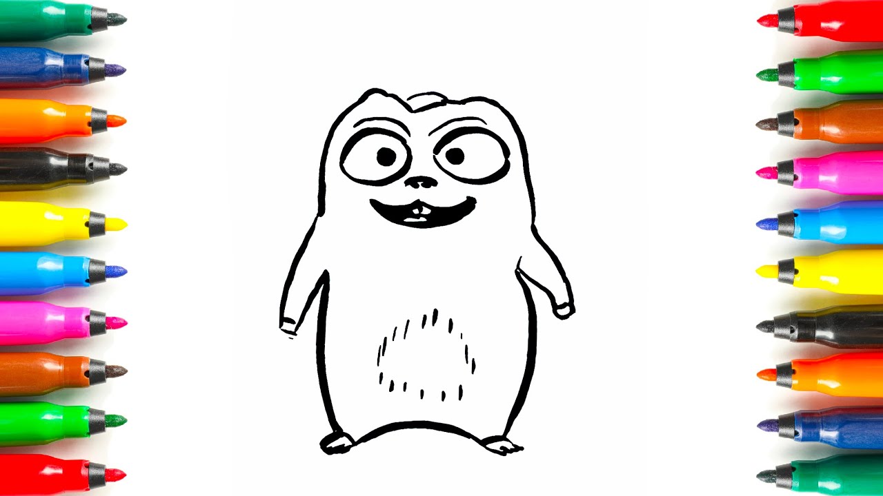 How to draw a Lemming from “Grizzy and the Lemmings” - YouTube