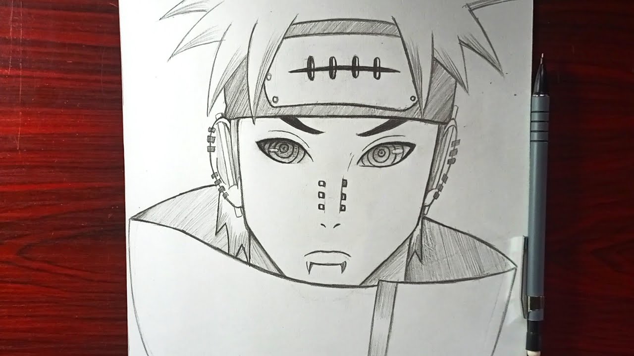 Anime Drawing | How to Draw Pain from Naruto | step by step Drawing ...