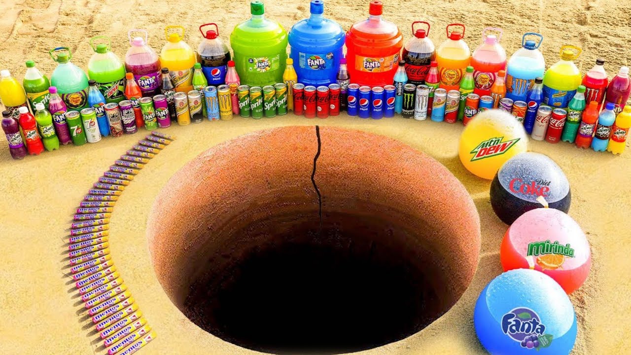 Giant Toothpaste Eruption from Big Pepsi_ Coca Cola_ Monster_ Chupa ...