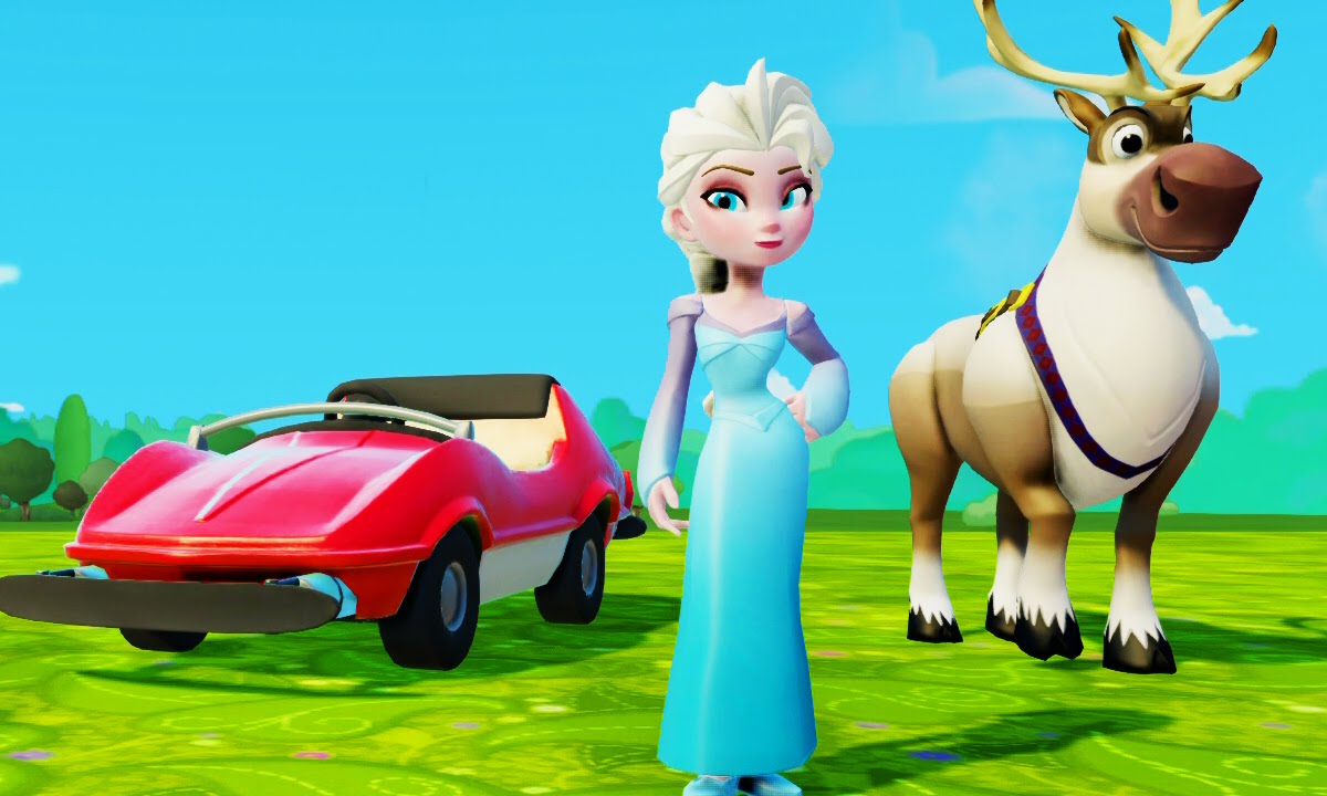 Мультик игра Эльза Холодное Сердце, Олень Свен и Тачки Машинки Дисней ...