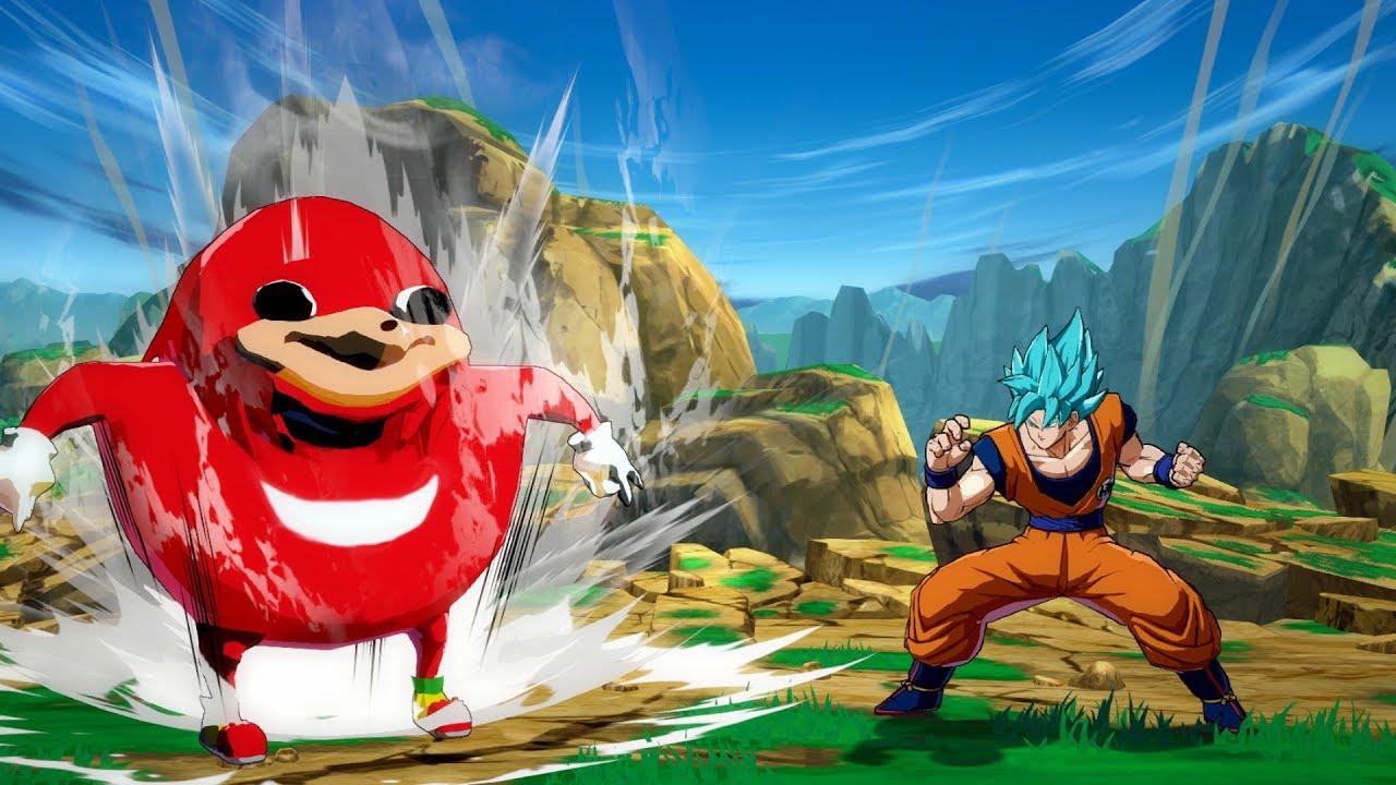 Uganda knuckles Humilha Goku Super Saiyan Blue | Dragon Ball FighterZ ...