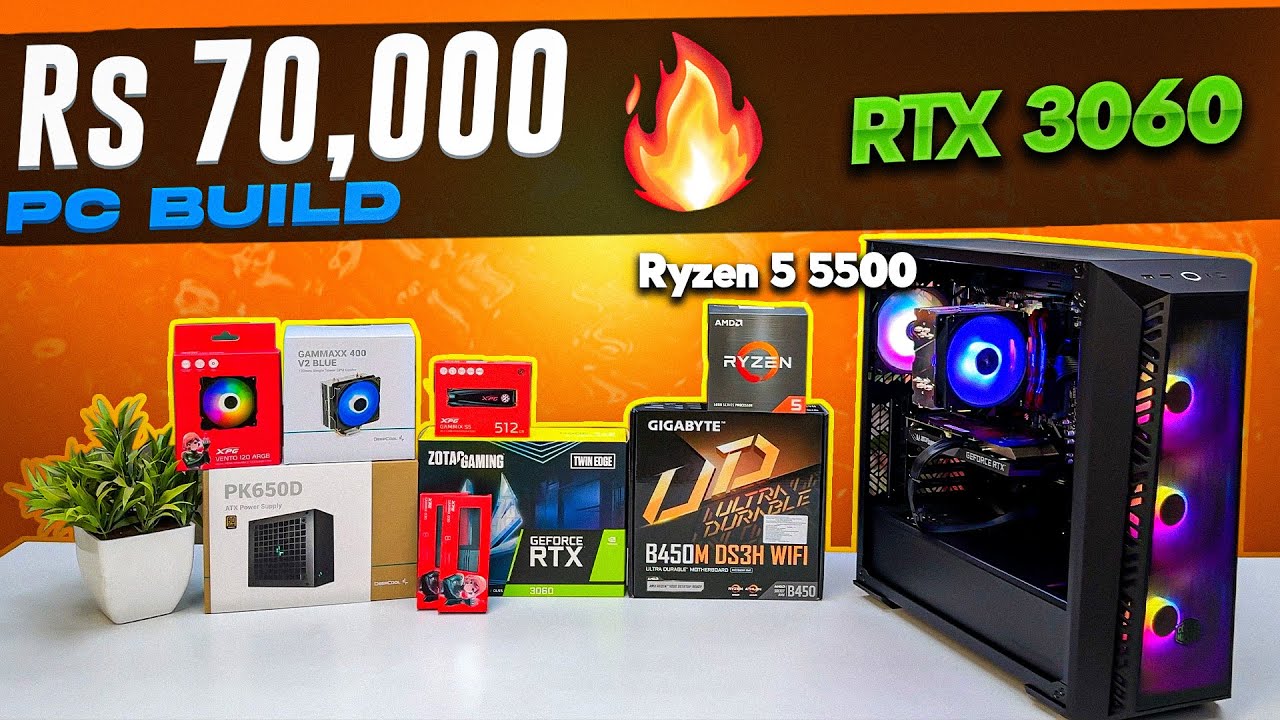 Rs 70000 *RTX 3060* Gaming & Editing PC Build 2023 with Ryzen 5 5500 ...