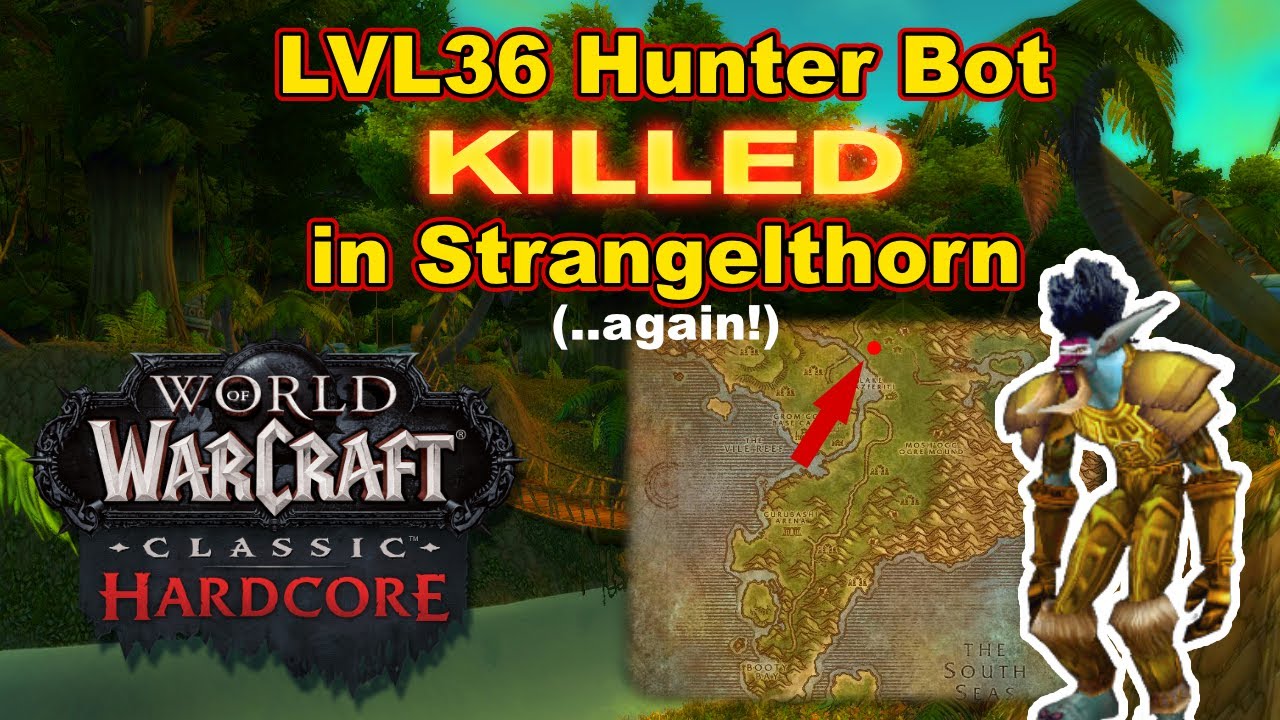 WoW Classic Hardcore - LvL36 Hunter Bot killed in Strangelthorn - YouTube