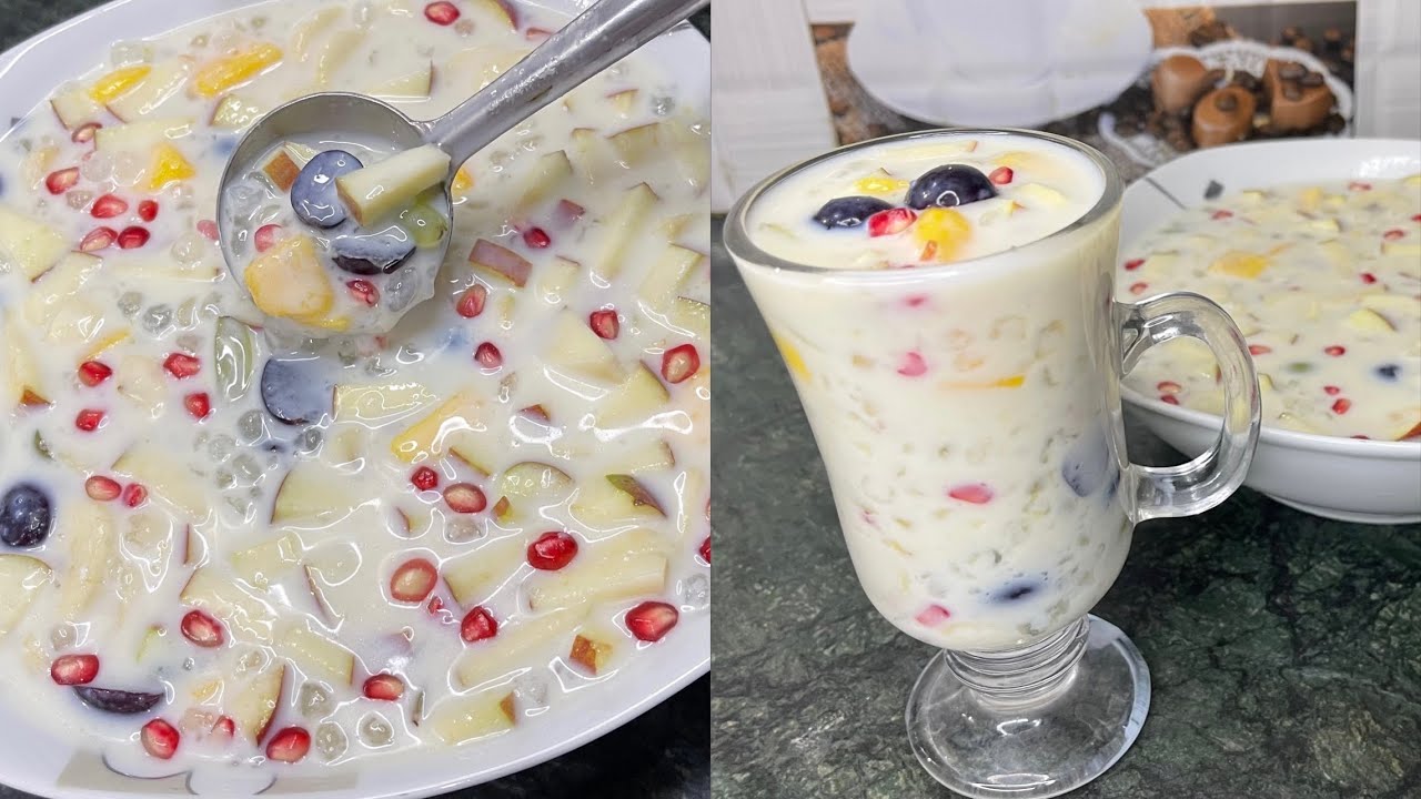 SAGO FRUIT DESSERT | sago custard fruit drink,Refreshing fruit drink ...