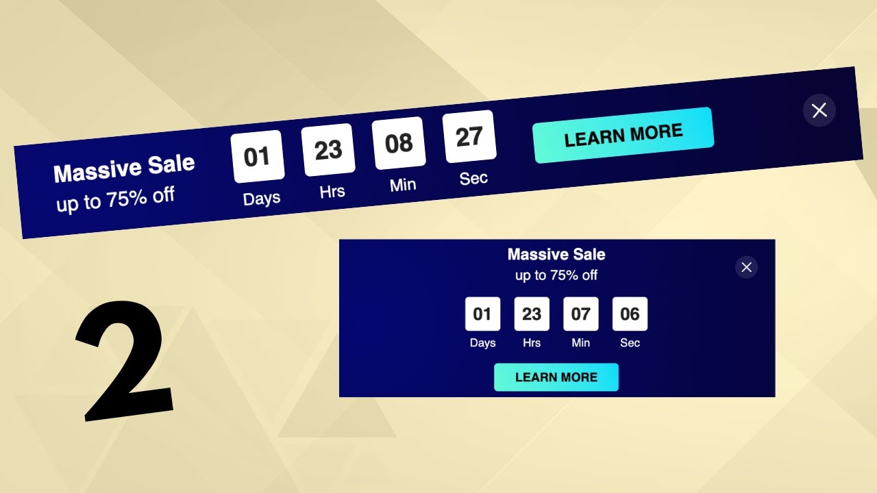 Design A Countdown Timer Banner Using Html Css And Js Part 2 Youtube 9969