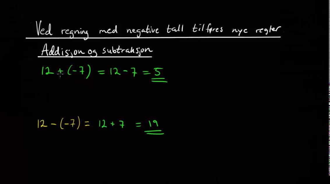 α00173: Tallregning - Regning med negative tall - YouTube
