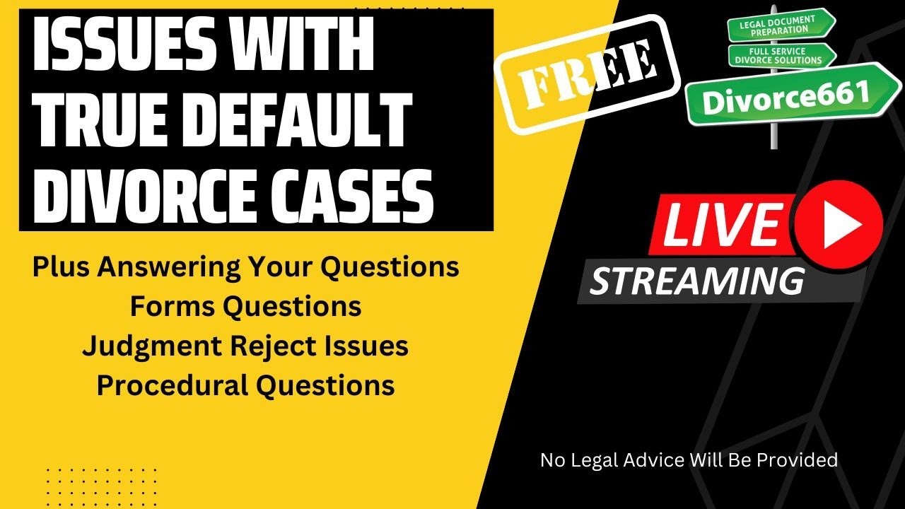 Issues With True Default Divorce Cases In California - YouTube