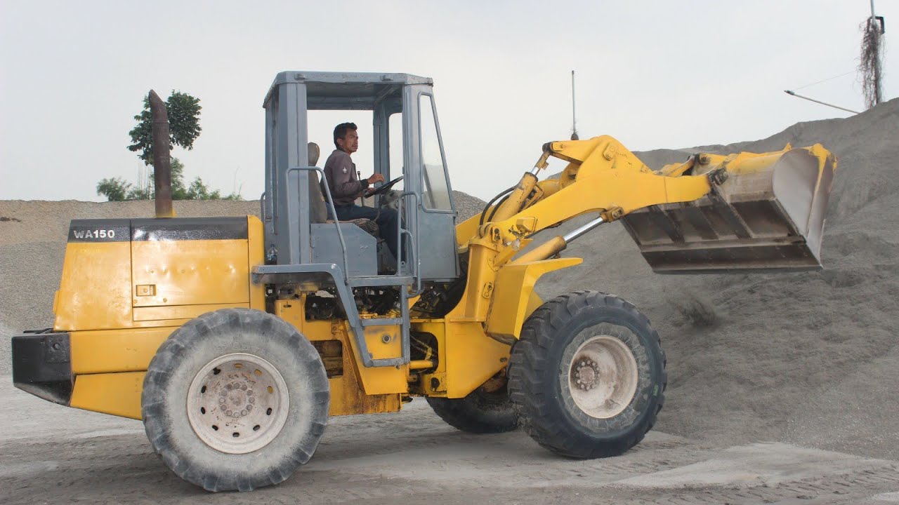 Komatsu WA150-6 - Wheel Loader, Mixer Truck and Dump Truck in a ...