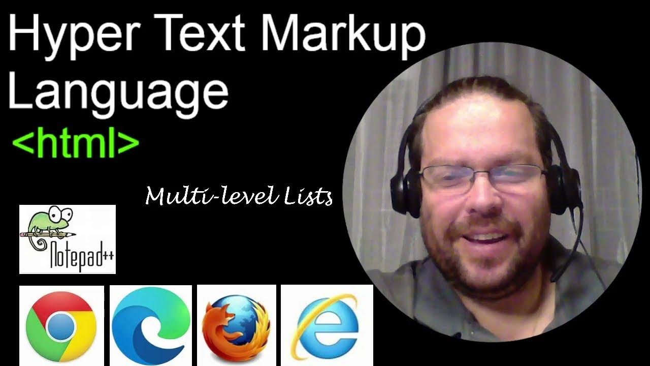 Hypertext Markup language (HTML) - Multi-Level Lists - YouTube
