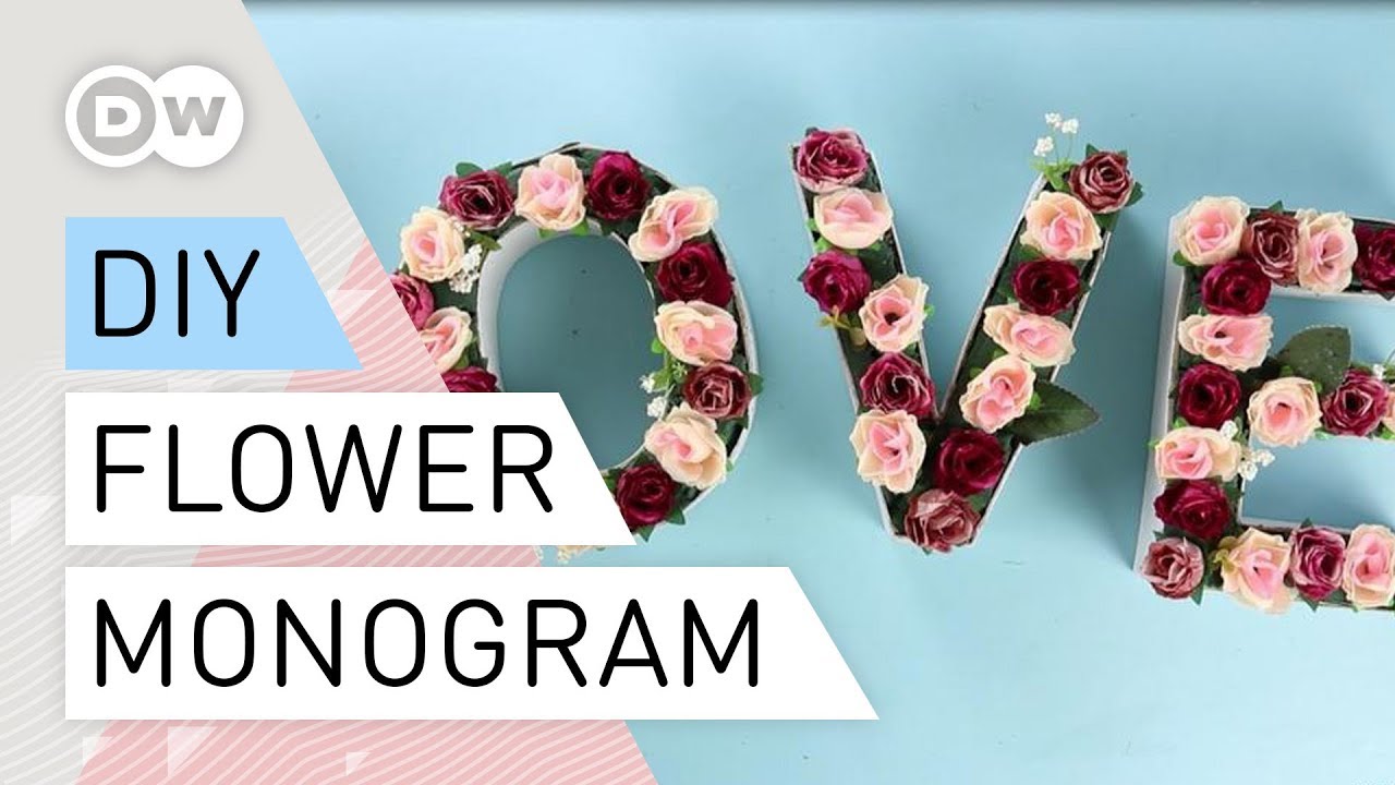 DIY - Monogram flower arrangement - YouTube