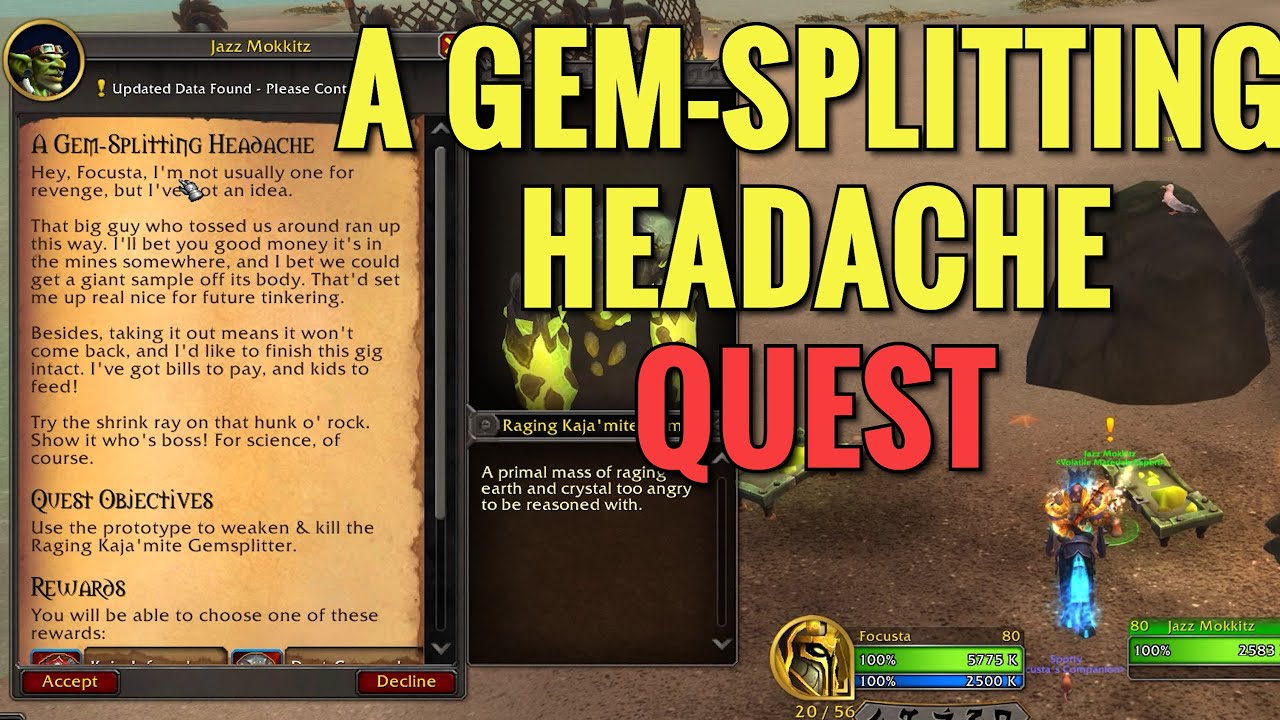 A Gem Splitting Headache Quest (WoW TWW) - YouTube