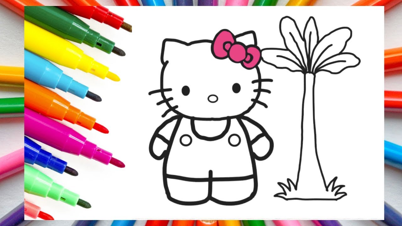 Hello Kitty & Tree Drawing 🌳🎀 | Easy Painting & Coloring for All Ages ...