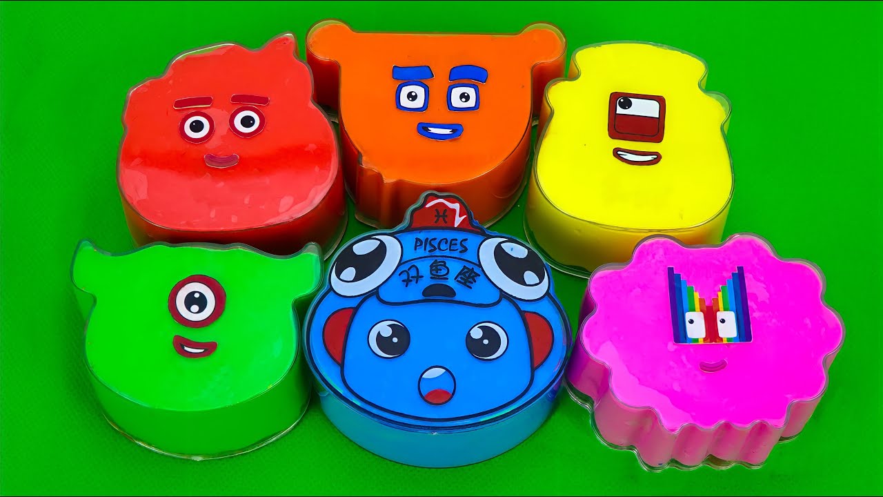 Numberblocks & Alphablocks ASMR | Making cupcake clay color with slime ...
