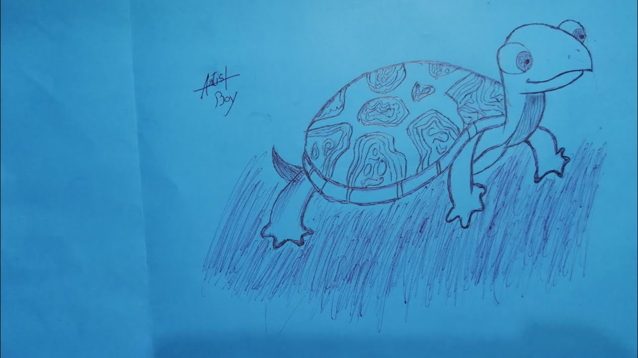 Cute Turtle Sketch || How to draw a beautiful Turtle #7 by Artist Boy ...