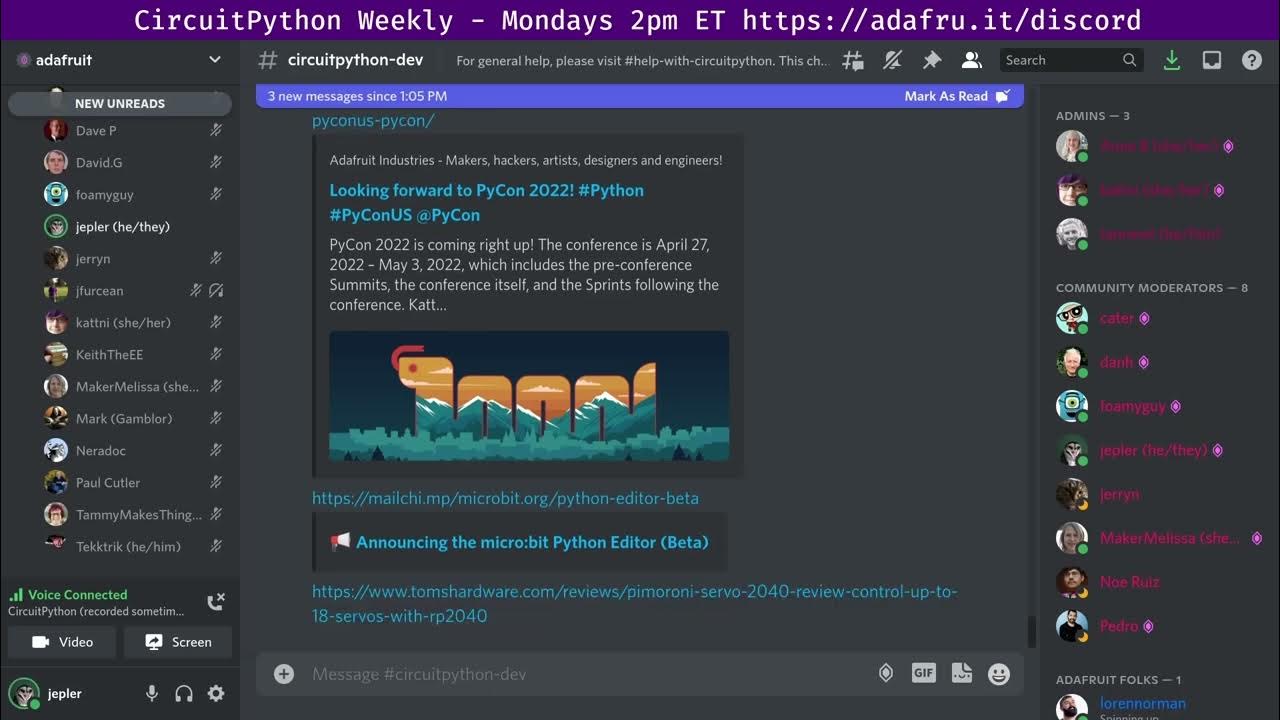 Circuitpython Weekly Meeting For April 25 2022 Circuitpython Circuitpython Adafruit Youtube