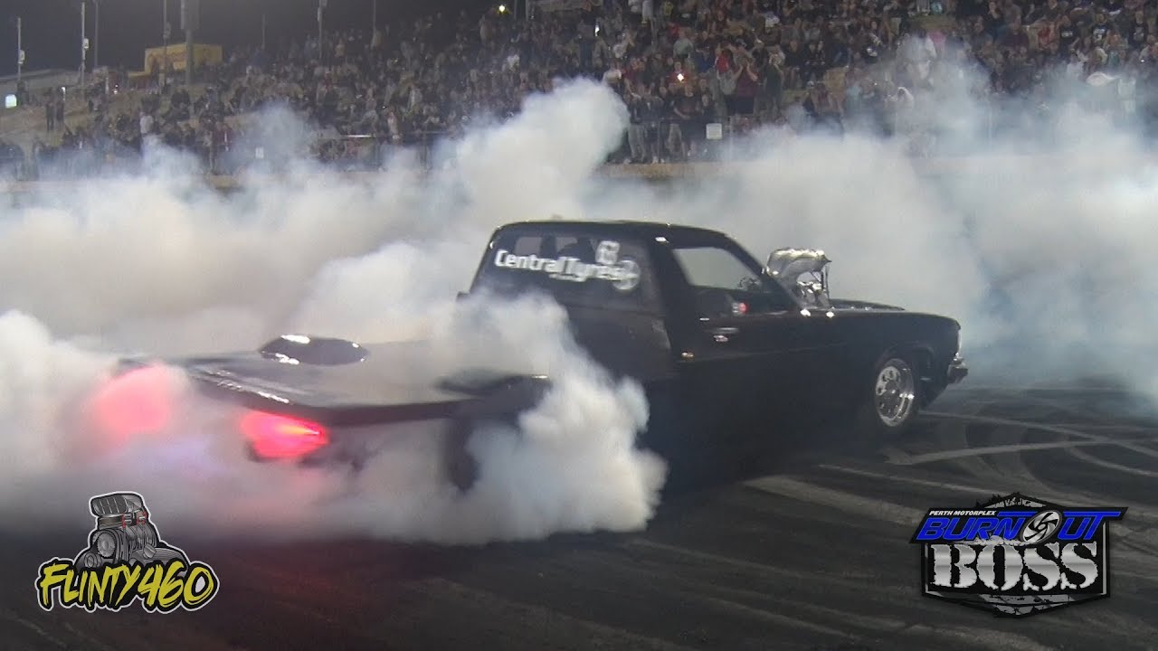 SUPERCHARGED ONE TONNER "WILD WB" ENGINE BAY FIRE AT BURNOUT BOSS - YouTube