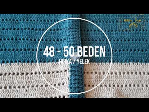 BÜYÜK BEDEN (48 - 50 ) TIĞ ÖRGÜSÜ YAKADAN BAŞLAMA YELEK MODELİ