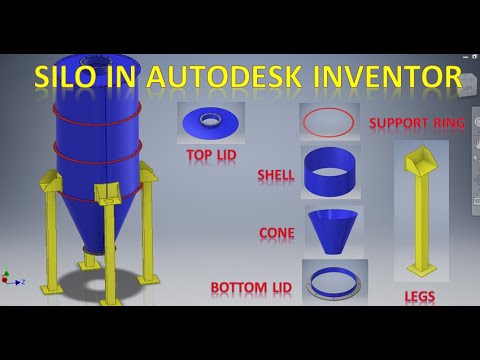 Storage Silo Design in Autodesk Inventor || Storage Silo Assembly in Sheet metal Autodesk ...