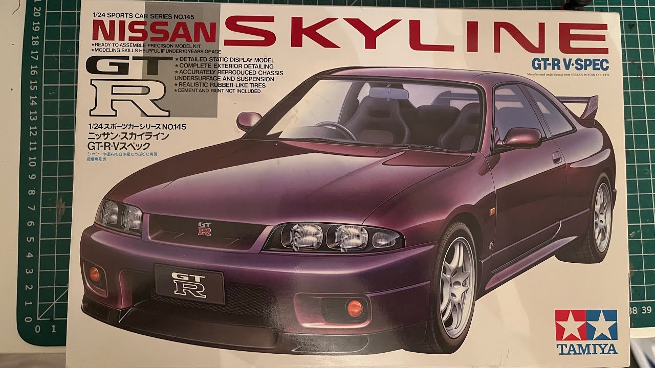 Nissan skyline r33 GTR tamiya 1/24 model kit build - YouTube