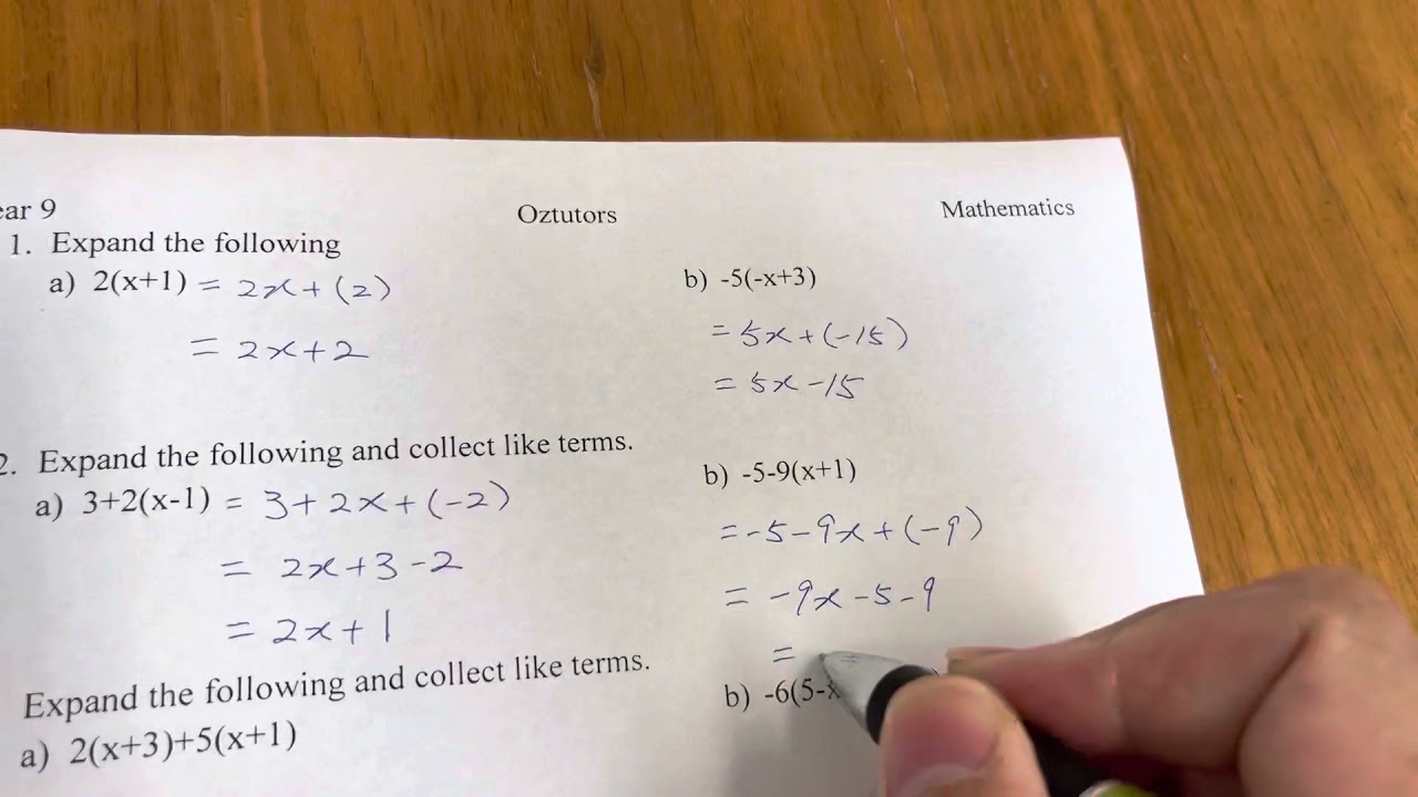Year 9 Maths Algebra 1. - YouTube