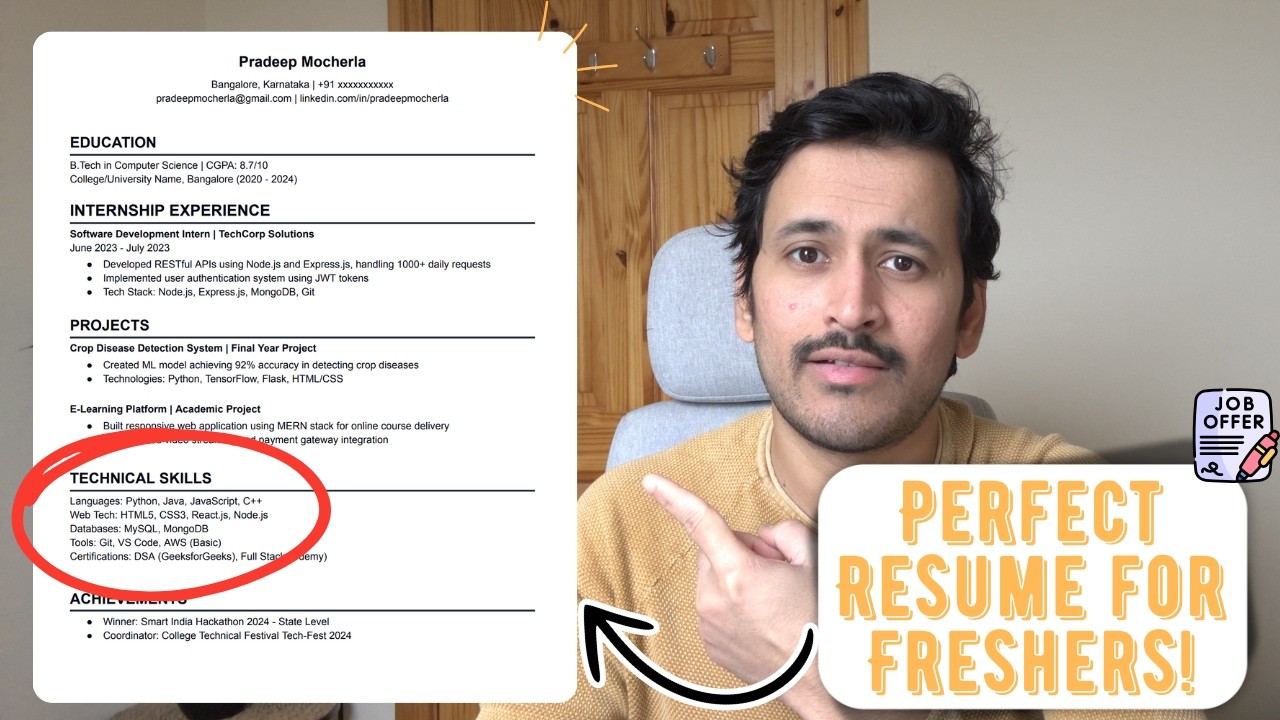 How to Create The BEST Resume As a FRESHER? DOWNLOAD FOR FREE - YouTube