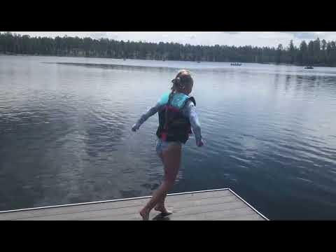 Robinson reunion, willow lake, Sloane jumping off the dock - YouTube