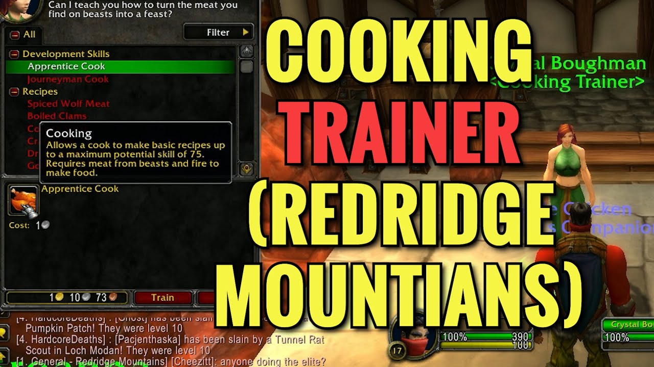 Cooking Trainer Location In Redridge Mountians (WoW Classic) - YouTube