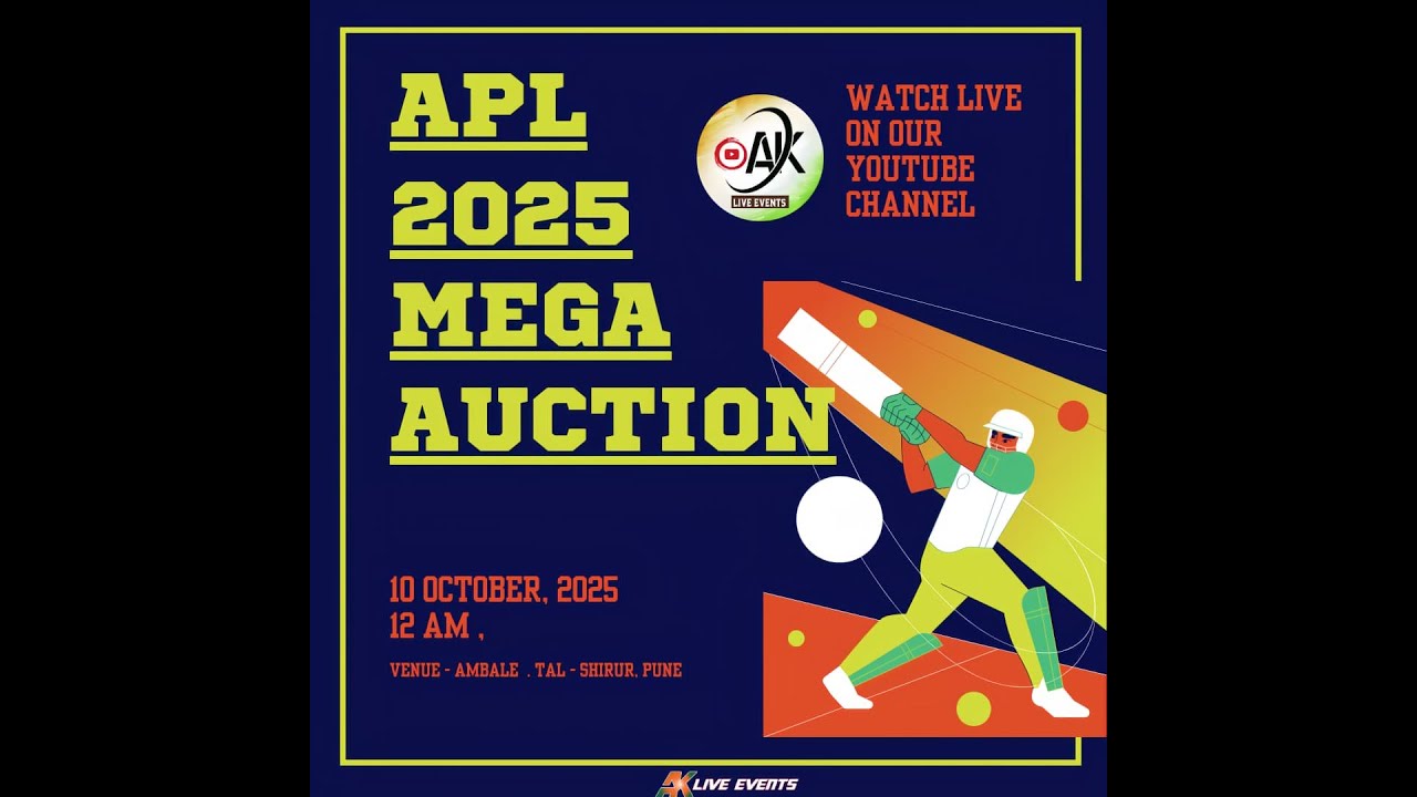 APL 2025 || MEGA AUCTION || AMBLE || - YouTube