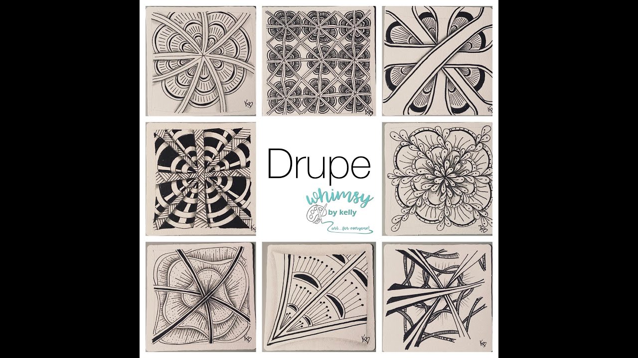 Drupe (Zentangle® Pattern) drawn by Kelly Barone, CZT - YouTube