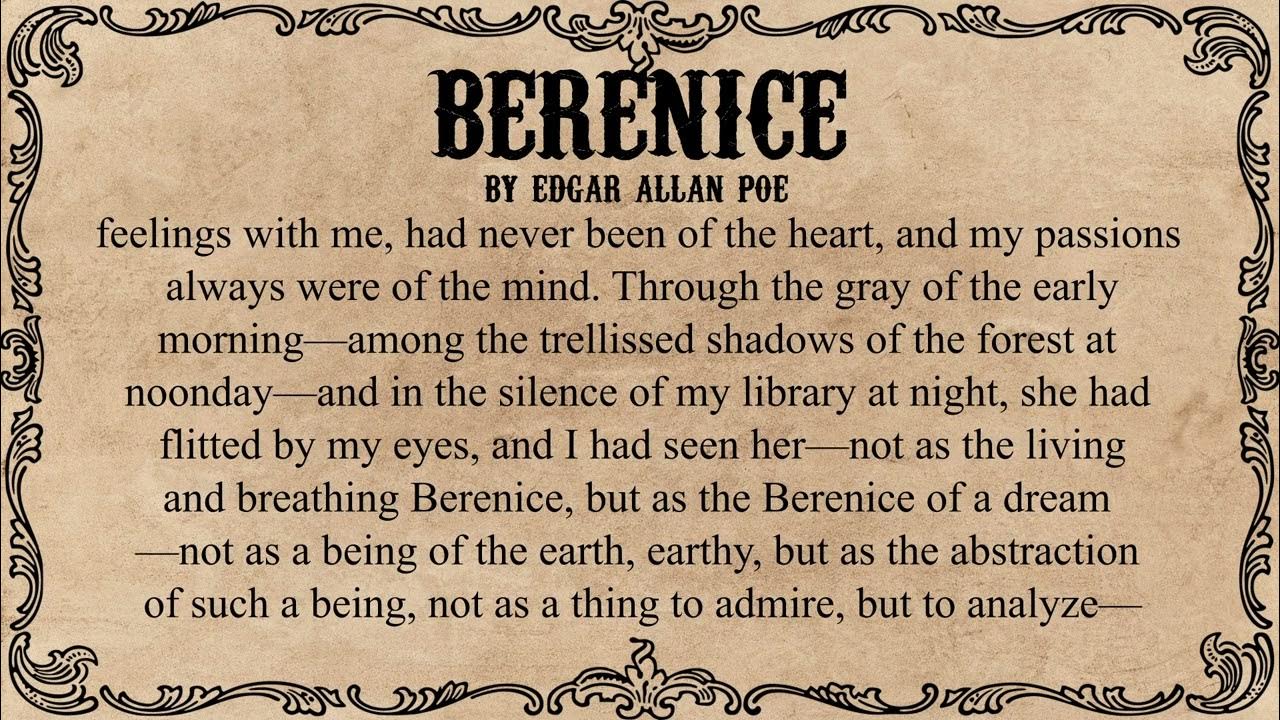 Berenice by Edgar Allan Poe - YouTube