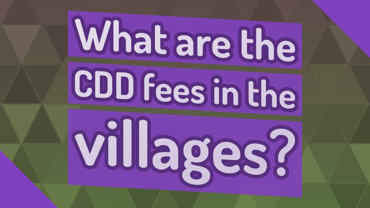 What are the CDD fees in the villages? - YouTube