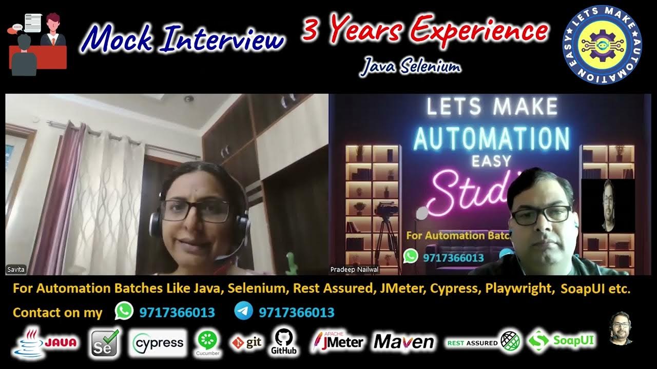 Automation Testing - Java Selenium Mock Interview (3 Years Automation ...